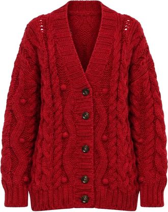 Dolce & Gabbana Cardigan Long Ouvert - Femme - Pulls - Rouge - Taille: 42 FR