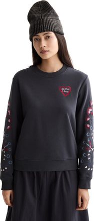 Scotch & Soda Besticktes Sweatshirt mit normaler Passform, Charcoal a U078, S