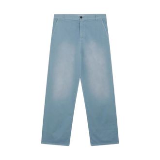 Miu Miu Kleidungsst&uuml;ckgef&auml;rbte Twill-Hose - - Trousers - Damen - Blau - S