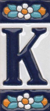 Generic Hausnummern und Buchstaben aus Keramik, blaues Blumenmuster, Gr&ouml;&szlig;e: 7,5 cm x 3,5 cm