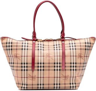 Burberry Shopper - Medium Haymarket Check Coated Canvas Salisbury Tot - Gr. unisize - in Braun - für Damen