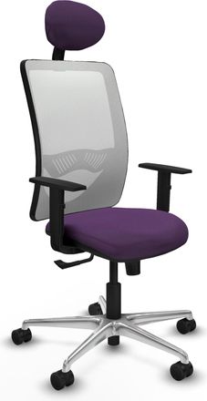 Piqueras y Crespo Zulema 1D-Armlehnen, h&ouml;henverstellbare Lendenwirbelst&uuml;tze und festes Kopfteil, ausgestattet mit 3 Positionen, Wei&szlig;/Violett
