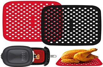 NA Luftfritteuse-Pad, 21,9 cm (8,5 Zoll), Antihaftbeschichtungen, wiederverwendbar, für Luftfritteuse, Zubehör für Fritteuse, ohne Öl, Silikonbeschichtun