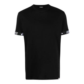 Dsquared2 T-Shirt mit Rundhalsausschnitt und Logo-Print - - Tops - Herren - Schwarzk - M