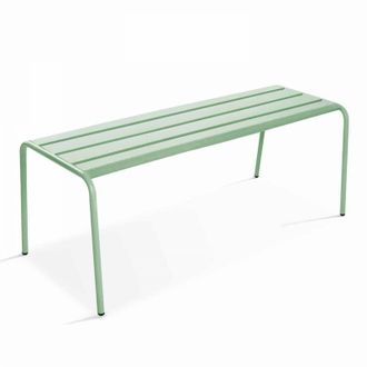 Oviala Banc de jardin en acier vert sauge - Palavas