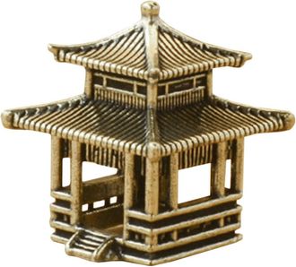 Valiclud Miniatur Messing Pavillon Ornament Vintage Stil Handgefertigte Retro Architektur Skulptur Detaillierte Mikro Landschaftsdekoration Für Zen Garten Und 