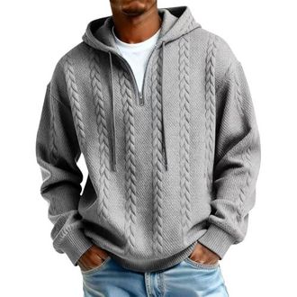 Generic Sweat &agrave; capuche pour homme avec fermeture &eacute;clair quart de longueur, printemps, automne, hiver, loisirs, sport, sweat &agrave; capuche &agrave; manches longues, coul