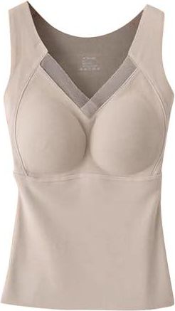 Generic Sous-v&ecirc;tements thermiques dhiver pour femme - D&eacute;bardeur sexy extr&ecirc;mement profond - Chaud - Avec soutien-gorge - Haut camisole - Col en V - Maillot de 