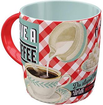 Nostalgic Art Retro Kaffee-Becher, 330 ml, Have A Coffee - Geschenk-Idee für Kaffee-Fans, Keramik-Tasse, Vintage Design