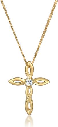 Elli Halsketten - Halskette Kreuz Religion Diamant (0.03 ct.) 585er - Gr. unisize - in Gold - für Damen