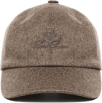 Loro Piana casquette en cachemire à logo brodé - Marron