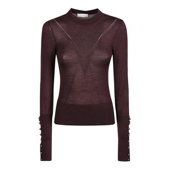 Paco Rabanne Rundhals-Pullover mit langen &Auml;rmeln - - Knitwear - Damen - Braun - S