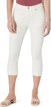 Amazon Essentials Damen Damen Mid-Rise Capri Jeans mit mittlerem Stretch, schmale Passform, Wei&szlig;, 36-38