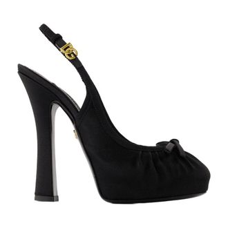 Dolce & Gabbana Womens Satin Silk Slingback Pump Black