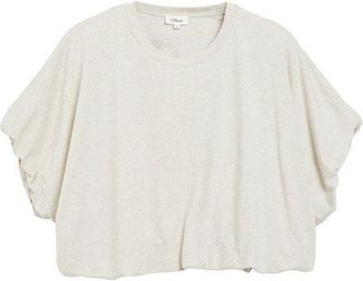 s.Oliver Kurzarmshirt T-Shirt Oversize T-Shirt mit Ballonsaum