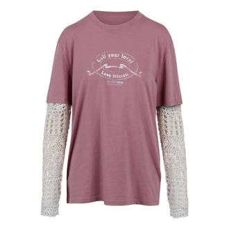 Marco Rambaldi Marco Rambaldi, Femme, Tops, Rose, Taille: 36 FR T-shirt &agrave; manches en crochet