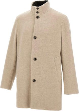 Montecore Homme, Manteaux, Beige, Taille: L Manteau en Cachemire