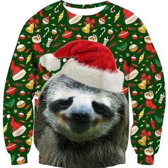 Generic Sweat Noel Homme imprim&eacute;s Moche, Pull de No&euml;l Manches Longues-Sweatshirt Col Rond Grande Taille Christmas Pullover Polaire Sweats Chaud Automne et Hiv