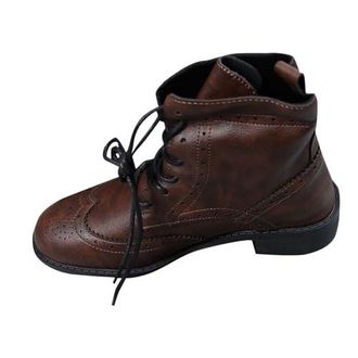 Generic Bottines &agrave; lacets confortables et d&eacute;contract&eacute;es pour femme - &Eacute;l&eacute;gantes et d&eacute;contract&eacute;es - Polyvalentes - Talon bas - Chaussures de marche classiques, 