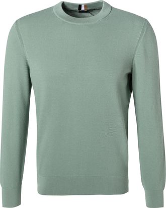 HUGO BOSS Herren Pullover grün unifarben