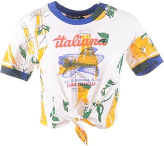 Dolce & Gabbana Femme, Tops, Blanc, Taille: 42 FR T-shirt &agrave; manches courtes Italiana