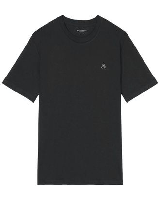 Marc O'Polo Unifarbenes T-Shirt mit kleinem Label-Print, Regular Fit in