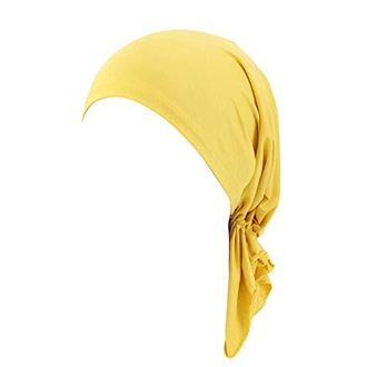 Generic Chapeau tendance r&eacute;versible r&eacute;glable avec perles tress&eacute;es pour femme - Bonnet de sommeil doubl&eacute; de satin - Chapeaux d&eacute;t&eacute; pour femme, jaune, Taille uni