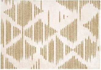 Vente-Unique Vente-unique - Tapis shaggy géométrique - 160 x 230 cm - Beige et marron - tantia