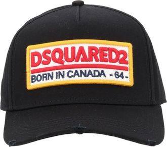 Dsquared2 BCM0983_05C000012124 Logo-Patch Cotton Baseball Cap - Black