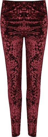 WearAll Femmes Plus &Eacute;cras&eacute; Velour Jambi&egrave;res Dames &Eacute;lastiqu&eacute;e &Eacute;tendue Pantalon Bottoms - Vin - 44-46