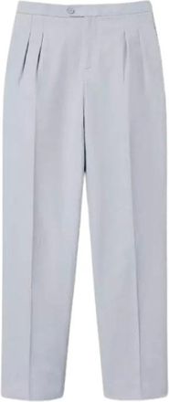 Twinset Femme, Pantalons, Gris, Taille: 40 FR Pantalons en serg&eacute; de coton et lin