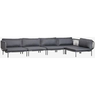Sklum Sklum - 5-teiliges modulares Eckgartensofa Roubly Grau Graphit