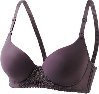 Generic Bustier Dentelle Moyenne et Haute - Sans Armature, Coton B&eacute;b&eacute; Mince, Sous-v&ecirc;tements Confortable et Respirant Bustier Femme Rembourr&eacute;, lilas, 38