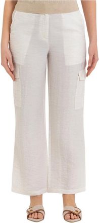 Kocca Femme, Pantalons, Blanc, Taille: 42 FR Pantalon d&eacute;t&eacute; chic &agrave; jambes droites
