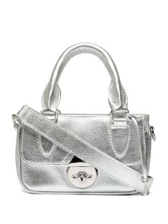 Sarah Chofakian mini sac à main métallisé en cuir - Argent