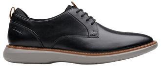 Clarks Herren Brantin Plain Black Leather 43.5 EU, Schwarzes Leder, 44 EU