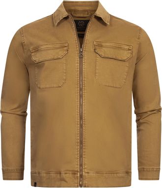 Indicode Herren INRusso Langarm-Hemd mit Zwei Brust-Taschen und Rei&szlig;verschluss | Herrenjacke M&auml;nner Otter, M