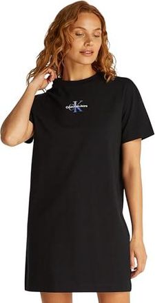 Calvin Klein Robe T-Shirt Femme Gradient Monologo Tee Courte, Noir (CK Black), S
