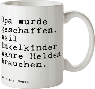 Mr. & Mrs. Panda Tasse Opa wurde geschaffen, weil... - Geschenk, Geschenk Opa, Geschenk Tasse, Bester Opa, Spruch Spr&uuml;che Weisheiten Zitate Lustig