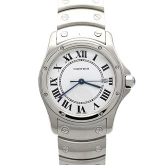 Cartier Pre-owned Santos Ronde Stainless Steel Quartz - Femme - Pre-owned - Blanc - Taille: ONE Size