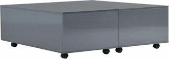 vidaXL Vidaxl - Table basse Gris brillant 100x100x35 cm