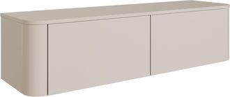 Selsey TV-Schrank 140 cm H&auml;ngendes TV-Board Mit Mattem Finish, Kaschmirfarbener Wohnwand F&uuml;r Wohnzimmer, Mit MDF-Leisten, Stauraum Mit Klappen, Inkl. Sockel 