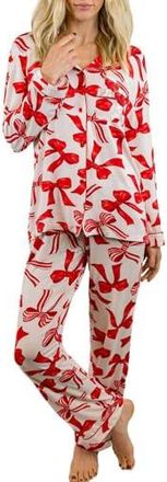 Generic Ensemble de v&ecirc;tements de d&eacute;tente pour femme - Pyjama &agrave; manches longues pour femme - Confortable - Haut de pyjama pour femme - Chemise de nuit &agrave; manche