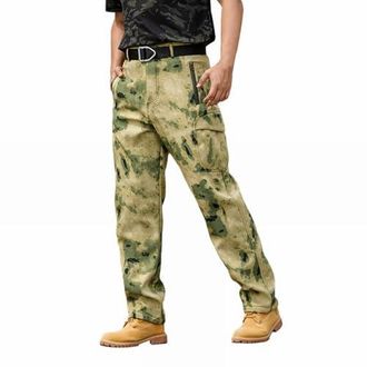 Generic Pantalon de travail stretch pour homme - Coupe droite - Pantalon de jogging - Camouflage - R&eacute;sistant &agrave; lusure - Pantalon de trekking - Pantalon foncti