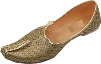 Generic Jutti de mariage pour homme fabriqu&eacute; &agrave; la main Sherwani Mojari Taille US 7-12, maille dor&eacute;e, Design a, 39.5 EU