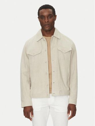HUGO BOSS Lederjacke 50538002 Wei&szlig; Regular Fit