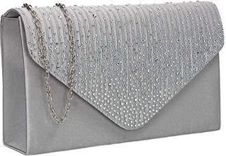 Swankyswans Abby Pochette en strass pour femme, Argenté, Taille unique