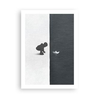 Arttor Wandposter Art Prints 50x70cm Poster ohne Rahmen Kind Schwarz Und Wei&szlig; Wasser K&uuml;che Wanddeko Bild Wand Kunstdruck Deko Wandbilder Dekoration Wohnzimme