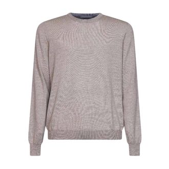 D4.0 Round-Neck Strickwaren - - Knitwear - Herren - Beige - 3XL