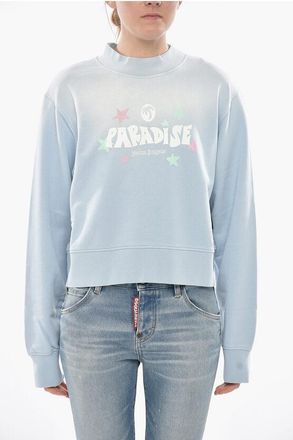 Palm Angels Crewneck Sweatshirt PARADISE PALM with Faded Design size L